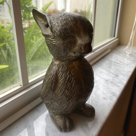 Accents | Vintage Bronze 6 Rabbit Statuefigure Heavy Weighted Standing ...